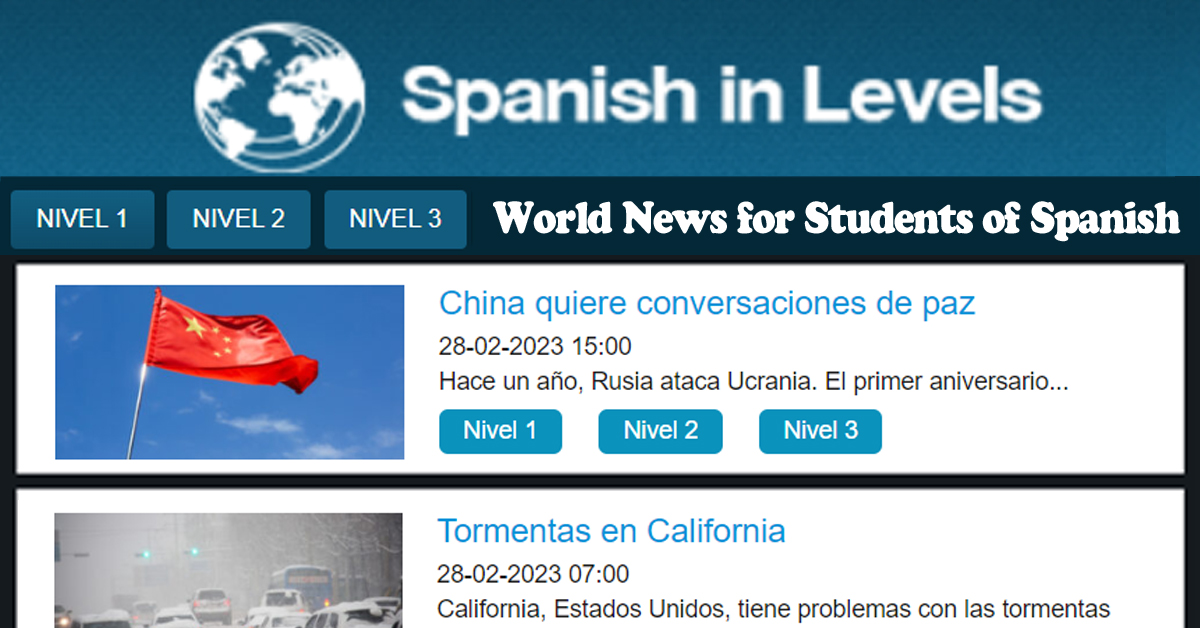 NIVEL 1 - Spanish news and easy articles for students of Spanish
